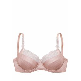 Damen B&uuml;gel-BH, NUANCE BY LASCANA, Gr. 75, beige, Microtouch, Obermaterial: 80% Polyamid, 10% Elasthan, 10% Viskose, BHs, mit wundersch&ouml;ner Stickerei