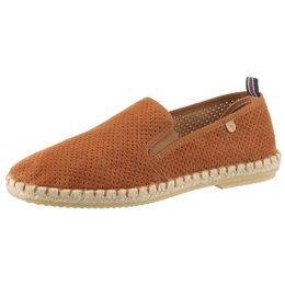 VERBENAS Herren Espadrille "Tom Pacific", Gr. 41, braun, Textil, Veloursleder, Schuhe, Loafer, Slipper, Sommerschuh, Strandschuh mit Stretcheins&auml;tze