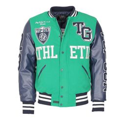 Top Gun Herren Collegejacke "TG23001", gr&uuml;n, Gr. L, Obermaterial, Futter, Wattierung, Strick: 100% Polyester . Beschichtung &Auml;rmel: 100% Polyurethan,