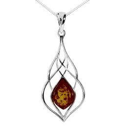 OSTSEE-SCHMUCK Damen Kette mit Anh&auml;nger "- Iben - Silber 925/000 - Bernstein", 50, Silber 925 (Sterlingsilber), silber, Silber 925 (Sterlingsilber),