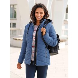Casual Looks Damen Steppjacke, blau, Gr. 44, unifarben, 100% Polyester, Wattierung:100% Polyester, Jacken