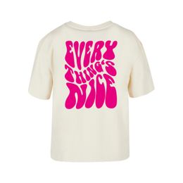 MISS TEE Damen T-Shirt "Miss Tee Damen Everything's Nice Tee", beige, Gr. L, unifarben, 100% Baumwolle, Shirts
