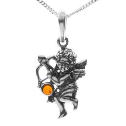 OSTSEE-SCHMUCK Damen Kette mit Anh&auml;nger "- Engel Amor - Silber 925/000 - Bernstein", 42, Silber 925 (Sterlingsilber), silber, Silber 925