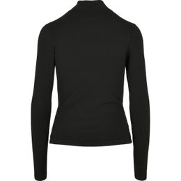 Urban Classics Damen Langarmshirt "Urban Classics Damen Ladies Cut-Out Turtleneck Longsleeve"schwarz, Gr. M, unifarben, 95% Baumwolle, 5% Elasthan,
