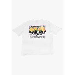DROPSIZE Herren T-Shirt "Dropsize HEAVY OVERSIZE ORANGE LEMONADE T-SHIRT", wei&szlig;, Gr. XS, bedruckt, 100% Baumwolle, Shirts