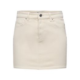 Only Damen Jeansrock "ONLMATILDA MINI SKIRT DNM", beige, Gr. XS, unifarben, Denim/Jeans, Obermaterial: 70% Baumwolle, 29% Polyester, 1% Elasthan,