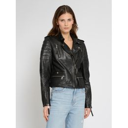 Mustang Damen Lederjacke "31022108", schwarz, Gr. XL, Obermaterial: 100% Lammleder. Futter: 100% Baumwolle. &Auml;rmelfutter: 100% Polyester.