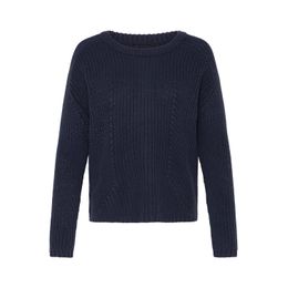 oxmo Damen Strickfleece-Pullover "Strickpullover OXKanna", blau, Gr. XS, Obermaterial: 60% Baumwolle CO. 40% Polyacryl PAN., Pullover