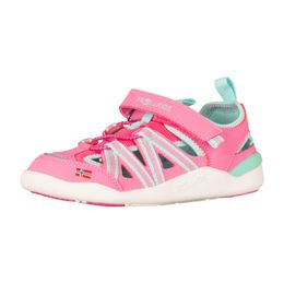 Trollkids M&auml;dchen Sandale "Kids Saltfjord Barefoot Sandal", Gr. 34light magenta, schwarz mint, Synthetik, Schuhe, Barfu&szlig;schuh