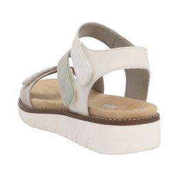 Remonte Damen Sandale, Gr. 40sanftes wei&szlig;, salbei, Leder, Lederimitat, Schuhe, Sommerschuh, Klettschuh, Sandalette, Riemchensandale mit Softfu&szlig;bett