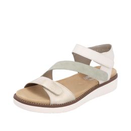 Remonte Damen Sandale, Gr. 39sanftes wei&szlig;, salbei, Leder, Lederimitat, Schuhe, Sommerschuh, Klettschuh, Sandalette, Riemchensandale mit Softfu&szlig;bett