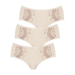 Nina von C. Damen H&uuml;ftslip "3er Pack Damen H&uuml;ftslip Slipboutique", Gr. 44, beige, Obermaterial: 93% Baumwolle CO. 7% Elasthan EL., Unterhosen