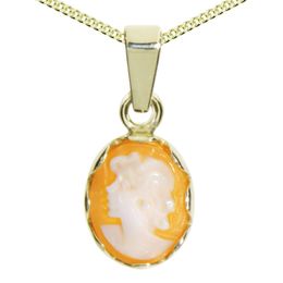 OSTSEE-SCHMUCK Damen Kette und Anh&auml;nger Set "- K&auml;the - Gold 333/000 - Gemme", 45, gold, Gelbgold 333, Schmuck_Sets