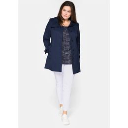 sheego Damen Webhose, wei&szlig;, Gr. 100, unifarben, 70% Viskose, 25% Polyamid, 5% Elasthan, Hosen