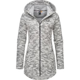 Ragwear Damen Longstrickjacke "Leysha Melange", grau, Gr. XS, Grobstrick, Obermaterial: 56% Baumwolle, 44% Polyester. Innenfutter: 100% Polyester,
