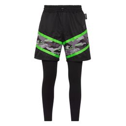 Plein Sport Herren Sporthose "Camouflage", schwarz, Gr. M, Obermaterial: 90% Polyester, 10% Elasthan, Hosen