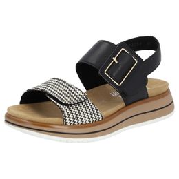 Remonte Damen Keilsandalette "ELLE-Collection", Gr. 37, beige, Leder, Textil, Schuhe, Sommerschuh, Sandale, Komfortschuh mit praktischen