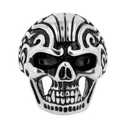 Adelia&acute;s ADELIA ́S Herren Fingerring "Herren Ring Totenkopf aus Edelstahl", 65, Edelstahl, silber, Edelstahl, Fingerringe