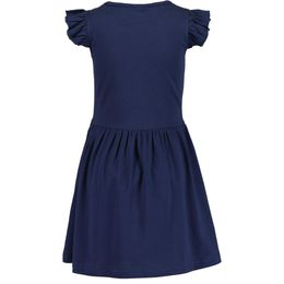 Blue Seven M&auml;dchen Jerseykleiddk blau, Gr. 110, bedruckt, unifarben, Jersey, Obermaterial: 100% Baumwolle, Kleider