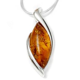OSTSEE-SCHMUCK Damen Kette mit Anh&auml;nger "- Patricia - Silber 925/000 - Bernstein", 50, Silber 925 (Sterlingsilber), silber, Silber 925