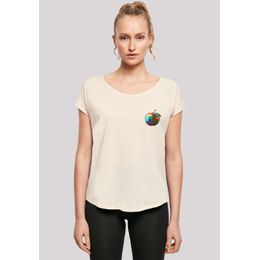 F4NT4STIC Damen T-Shirt "Colorfood Collection - Rainbow Apple", beige, Gr. S, Obermaterial: 100% Baumwolle, Shirts, Print