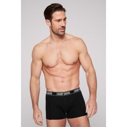 CAMP DAVID Herren Boxershorts, Gr. XXL, schwarz, Webqualit&auml;t, Obermaterial: 95% Baumwolle, 5% Elasthan, unifarben, Unterhosen, im 2er- Pack mit