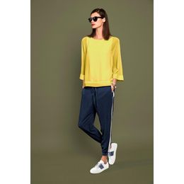 Damen Blusenshirt "Blusenshirt", gelb, Gr. 48, Rick Cardona BY HEINE, unifarben, 100% Polyester, Unterteil:5% Elasthan, 95% Viskose, Shirts