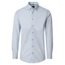 Venti Herren Businesshemd "Venti Businesshemd Langarm Print", blau, Gr. 39, bedruckt, 100% Baumwolle, Hemden
