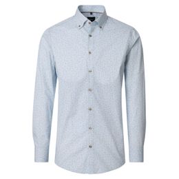Venti Herren Businesshemd "Venti Businesshemd Langarm Print", blau, Gr. 46, bedruckt, 100% Baumwolle, Hemden
