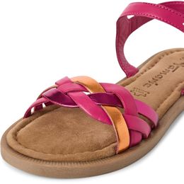 Tamaris Damen Riemchensandale, Gr. 37, pink, Leder, Schuhe, Sandalette, Sommerschuh mit Riemchen in Flechtoptik