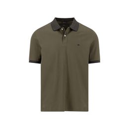 Fynch-Hatton Herren Poloshirt, gr&uuml;n, Gr. M, kontrastfarbene Details, unifarben, Web, Obermaterial: 100% Baumwolle, Shirts, mit Logo Stickerei