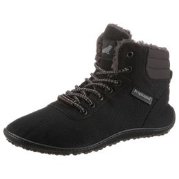 Leguano Damen Barfu&szlig;schuh "KOSMO", Gr. 40, schwarz, Textil, Schuhe, Bequemschuh, Schn&uuml;rboots mit einzigartiger Halbkugel-Laufsohle