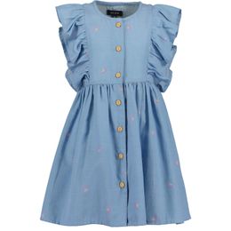 Blue Seven M&auml;dchen Sommerkleidmittelblau, Gr. 98, bedruckt, Web, Obermaterial: 100% Baumwolle, Kleider