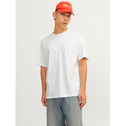 Jack & Jones JACK & JONES Herren Rundhalsshirt "JORFREDERIKSBERG TEE SS CREW NECK NOOS", wei&szlig;, Gr. M, unifarben, Jersey, Obermaterial: 100% Baumwolle, Shirts