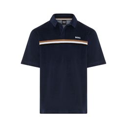 BOSS Herren Poloshirt "Iconic"navy 413, Gr. XL, unifarben, Frottee, Obermaterial: 80% Baumwolle, 20% Polyester, Shirts, aus Frottee