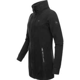 Ragwear Damen Parka "Letrice Fleece", schwarz, Gr. M, Sweatware, 100% Polyester, Jacken, Sportliche Zip-Fleecejacke mit hohem Kragen