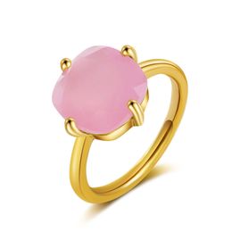 AILORIA Damen Fingerring "Ring Rosa Chalcedon &Eacute;GLANTINE", 52, rosa, Fingerringe