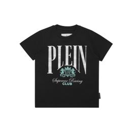 Philipp Plein Jungen T-Shirt "Racing"0222, schwarz, turquoise, Gr. 4, Obermaterial: 100% Baumwolle, Shirts