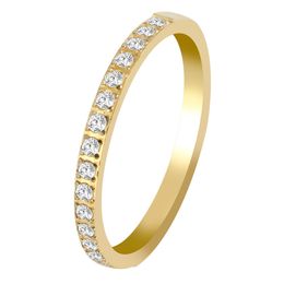 Adelia&acute;s ADELIA ́S Damen Fingerring "Damen Ring aus Edelstahl mit Strass Steinchen", 58, Edelstahl, gold, Edelstahl, Fingerringe