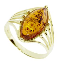 OSTSEE-SCHMUCK Damen Fingerring "- Lisbeth - Gold 333/000 - Bernstein", 52, gold, Fingerringe