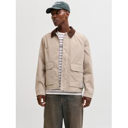 Jack & Jones JACK & JONES Herren Kurzjacke "JORCATSKILLS BARN JACKET SN", beige, Gr. XS, unifarben, Web, Obermaterial: 100% Polyester, Jacken