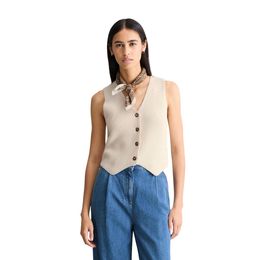Marc O'Polo Damen Strickweste "aus reinem Organic Cotton-Garn"creamy wei&szlig;, Gr. L, MARC O'POLO DENIM, unifarben, Obermaterial: 100% Baumwolle, Westen