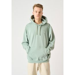 Cleptomanicx Herren Kapuzensweatshirt "Embro Gull Mono", gr&uuml;n, Gr. M, bestickt, 100% Baumwolle, Sweatshirts, mit kleiner Logostickerei