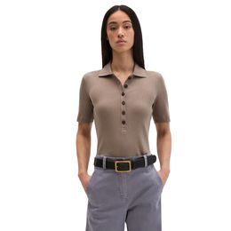 Marc O'Polo MARC O'POLO Damen Poloshirt "mit TENCEL Modal", beige, Gr. XL, unifarben, Obermaterial: 58% Baumwolle, 38% Modal, 4% Elasthan, Shirts