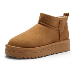 Ara Damen Winterboots "ARKTIS", Gr. 42, braun, Lammfell, Veloursleder, unifarben, Schuhe, Schlupfboots, Plateauboots mit modischem kurzen Schaft,