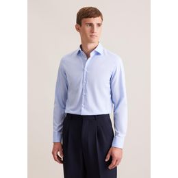 Seidensticker Herren Businesshemd "Schwarze Rose", blau, Gr. 43, unifarben, 100% Baumwolle, Hemden, Slim 1/1 Kentkragen Uni