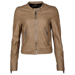 Maze Damen Lederjacke "Grenada", beige, Gr. XXL, Obermaterial: 100% Lammleder; Futter: 100% Polyester, Jacken