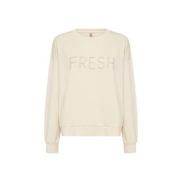 soyaconcept Damen Sweatshirt "SC-BANU 291"cream, Gr. L, unifarben, angeraute Sweatware, Obermaterial: 48% Modal, 48% Polyester, 4% Elasthan,