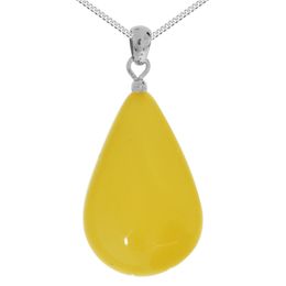 OSTSEE-SCHMUCK Damen Kette mit Anh&auml;nger "- Tropfen ca. 34 mm lang - Silber 925/000 - Bernstein", 42, Silber 925 (Sterlingsilber), silber, Silber 925
