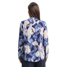 Tom Tailor Damen Klassische Bluseblau blurry argyle, Gr. 34, bedruckt, Web, Obermaterial: 100% Viskose, Blusen, mit All-Over Print